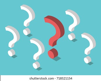Isometric Red Unique Question Mark Among Stock Illustration 718521154 ...
