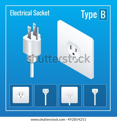 Isometric Switches Sockets Set Type B Stock Illustration 492854251 ...