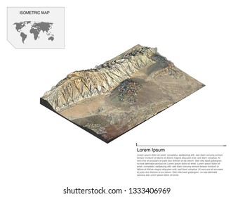 Isometric Terrain 3d Map Infographic Stock Illustration 1333406969 ...