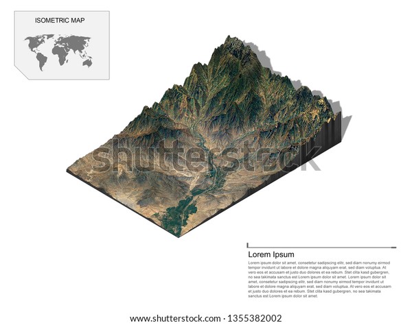 Isometric Terrain 3d Map Infographic Stock Illustration 1355382002 ...