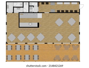 2,971 Restaurant Top View Plan Images, Stock Photos & Vectors ...