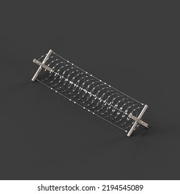 Isometric View Sharp Wire Barricade Protection Stock Illustration ...
