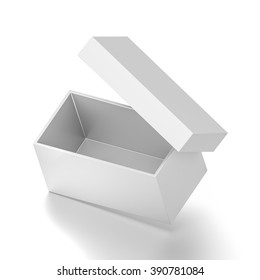Isometric White Open Rectangle Blank Box Stock Illustration 390781084 ...