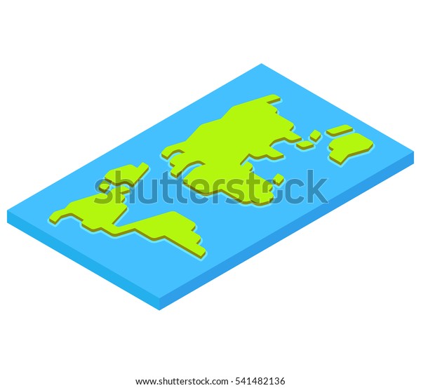 Isometric World Map Stylized Flat Illustration Stock Illustration ...