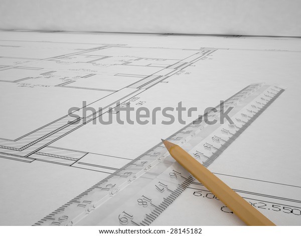 Items Drawing Pencil Ruler 3d Stock Illustration 28145182 | Shutterstock