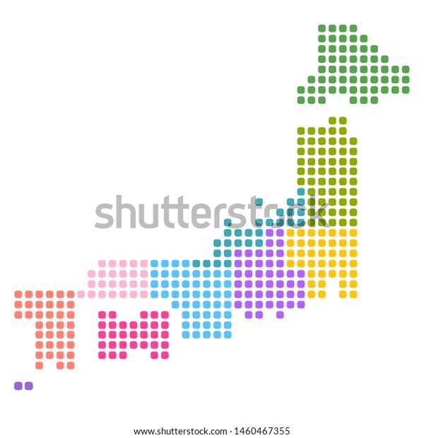 Japan Map Dot Icon Japan Stock Illustration 1460467355