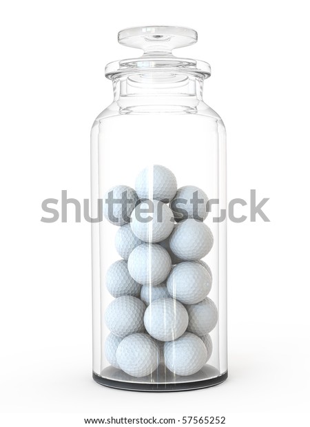 Jar Golf Balls Stock Illustration 57565252