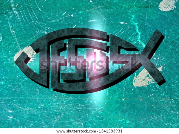 Jesus Christ Fish Background Stock Illustration 1341583931 | Shutterstock