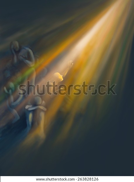 Jesus Light World This Illustration Inspired Stock Illustration 263828126