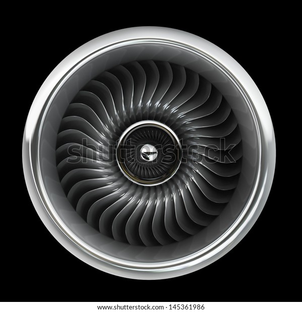 Jet Engine Front View Isolated On Stock Illustration 145361986