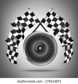 Jet Engine Two Crossed Checkered Flags Stock Illustration 174514871 ...