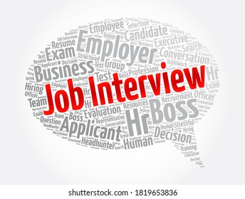 Job Interview Message Bubble Word Cloud Stock Illustration 1819653836 ...