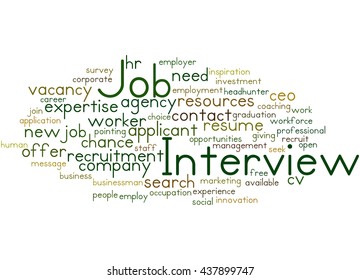 Job Interview Word Cloud Concept On Stock Illustration 437899747 ...