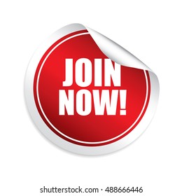 Join Now Red Sticker Button Label Stock Illustration 488666446 ...