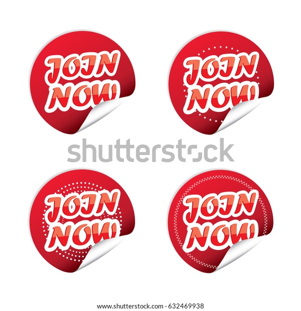 Join Now Sticker Set Stock Illustration 632469938 | Shutterstock