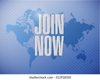Join Now World Map Sign Concept Stock Illustration 312918350 | Shutterstock