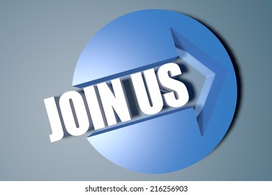 Join Us 3d Text Render Illustration Stock Illustration 216256903 ...