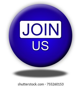 Join Us Button Isolated 3d Illustration Stock Illustration 767894656