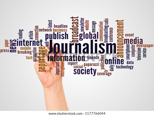 Journalism Word Cloud Hand Marker Concept Stock Illustration 1177766044 ...