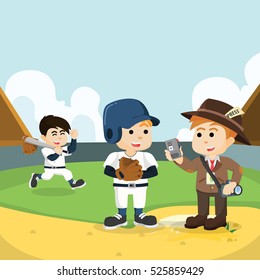 Journalist Interviewing Baseball Player Stock Vector (Royalty Free ...
