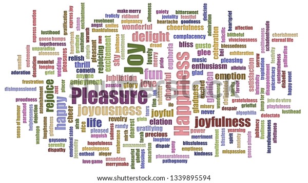 Joy Word Cloud Jumbled On White Stock Illustration 1339895594