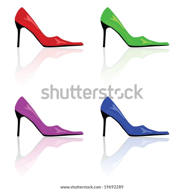 Jpeg Illustration Different Colored High Heel Stock Illustration ...