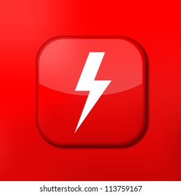 Vector Red Lightning Icon Eps10 Easy: vector de stock (libre de ...