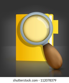 Jpeg Version Yellow Folder Icon Magnifying Stock Illustration 112078379 ...