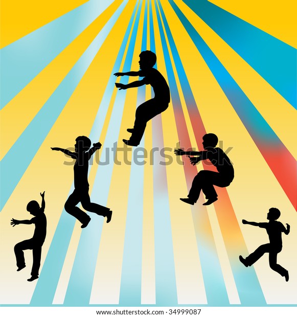 Jumping Joy Bitmap Background Stock Illustration 34999087 | Shutterstock