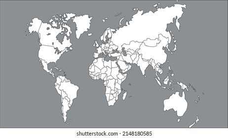 Just Map World Stock Illustration 2148180585 | Shutterstock