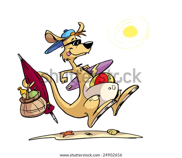 Kangaroo On Beach Stock Illustration 24902656 | Shutterstock