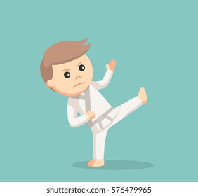 Karate Kid Doing Upper Kick Stock Illustration 576479965 | Shutterstock