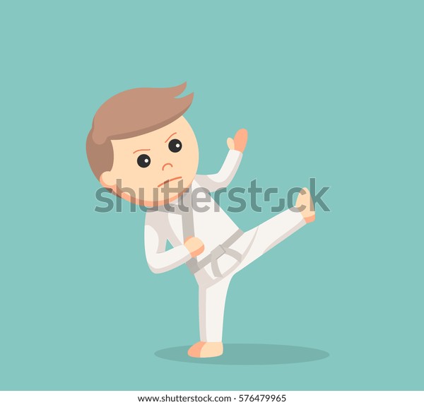 Karate Kid Doing Upper Kick Stock Illustration 576479965 | Shutterstock