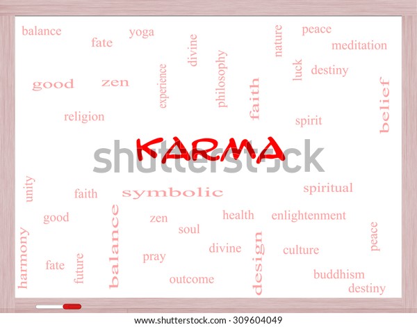 Karma Word Cloud Concept On Whiteboard Stock Illustration 309604049 ...