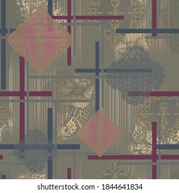 Katha Pattern Digital Printing Textile Design Stock Illustration ...
