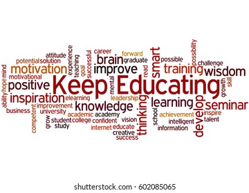 Keep Educating Word Cloud Concept On Stock Illustration 602085065 ...
