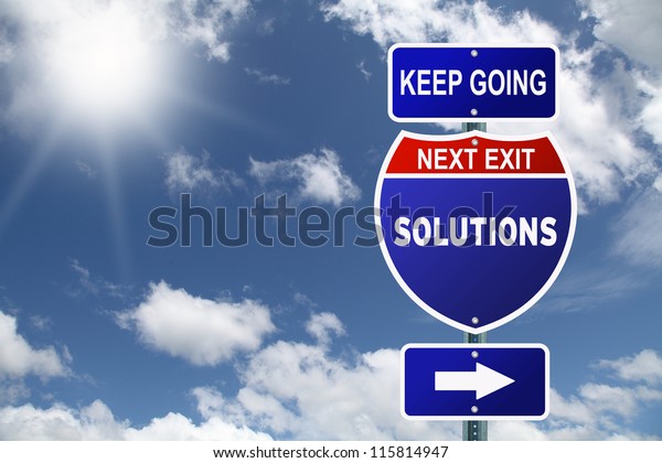 Keep Going Next Exit Solutions Road Stock Illustration 115814947