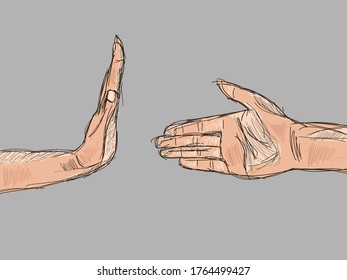 Keep Your Distance Avoid Shaking Hands Stock Illustration 1764499427 ...
