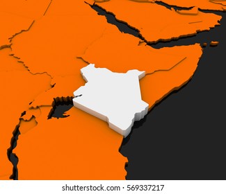 Kenya Map Orange Background 3d Illustration Stock Illustration ...