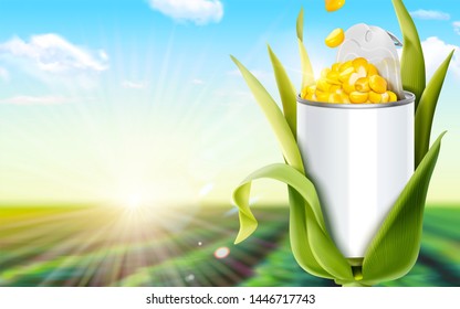 Kernel Corn Can Banner Ads 3d Stock Vector (Royalty Free) 1445707463 ...