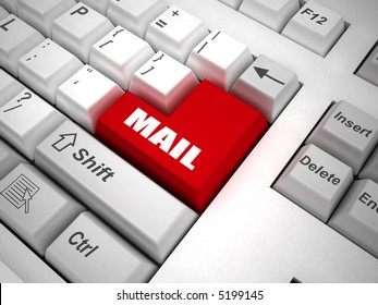 Keyboard Mail Button 3d Stock Illustration 5199145 | Shutterstock