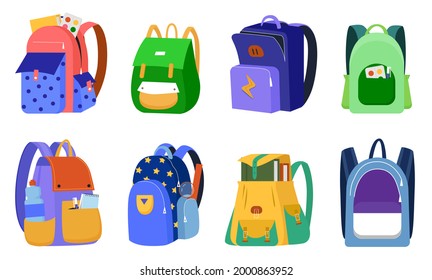 Kid Backpack Illustration Set Cartoon Side Stock Illustration 2000863952