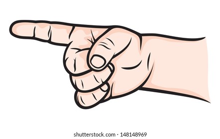 Hand Finger Pointing Forward Hand Drawn Stock Vector (Royalty Free ...