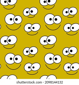 Kids Seamless Cute Face Pattern Fabrics Stock Illustration 2098144132 ...