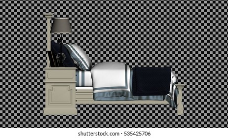 King Bed Side View Transparent Background Stock Illustration 535425706 ...