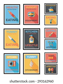 Kitchenware Poster Flat Banner Design Flat Stock Illustration 293162960 ...