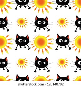 Kitten Sun Background Stock Illustration 128148782 | Shutterstock