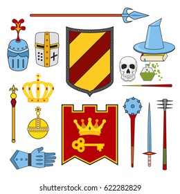Knight Magic Set Lance Shield Knights Stock Illustration 622282829 ...