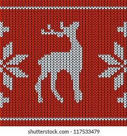 Knitting Pattern Deer Stock Illustration 117533479 | Shutterstock
