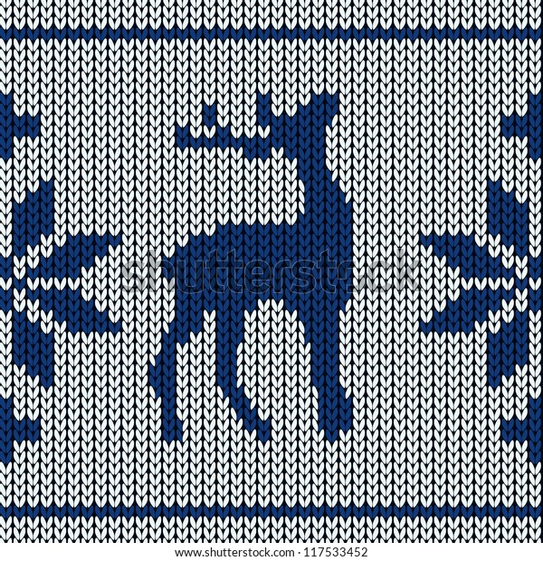 Knitting pattern with a deer